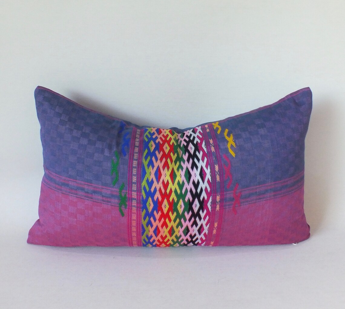 Longyi cushion cover Hand woven Fabric Accent Throw Scatter | Etsy