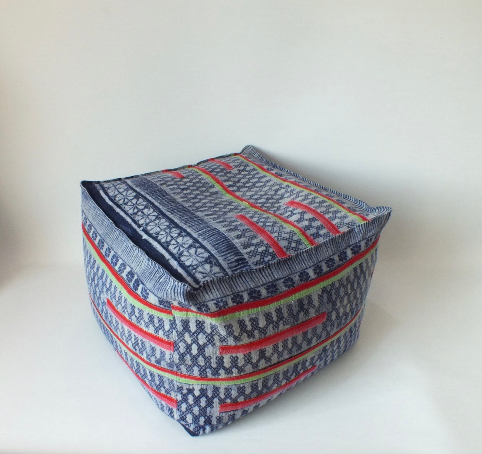 Ottoman Batik Hmong Round Cushions Ottoman Pouf Stool Chair | Etsy