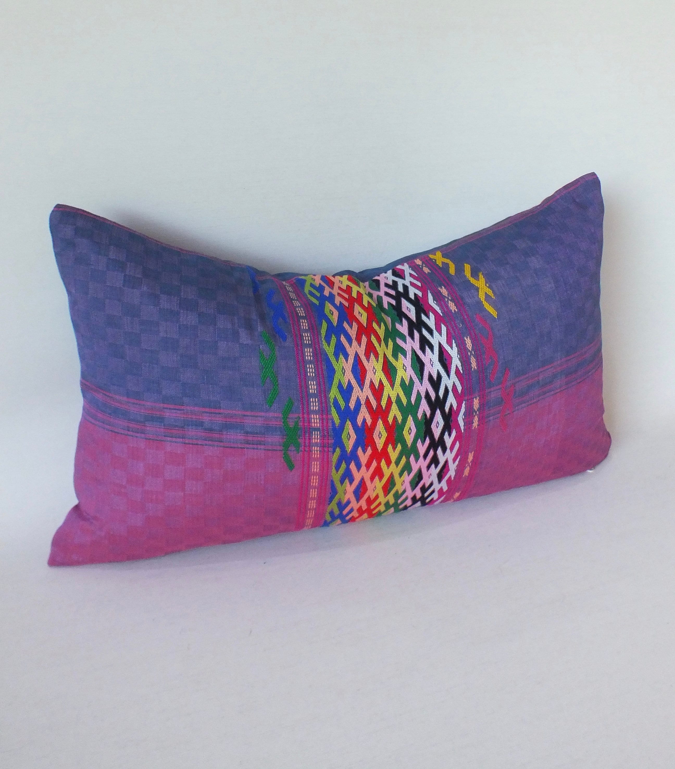 Longyi cushion cover Hand woven Fabric Accent Throw Scatter | Etsy