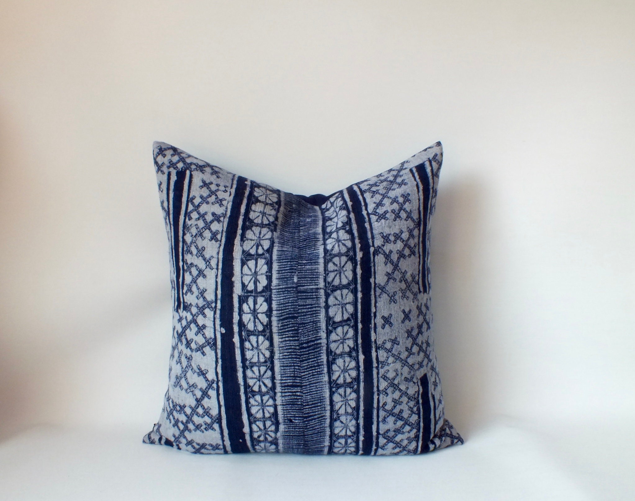 Hmong Pillow Throw Pillow cover Indigo Navy Blue Cushion Case | Etsy
