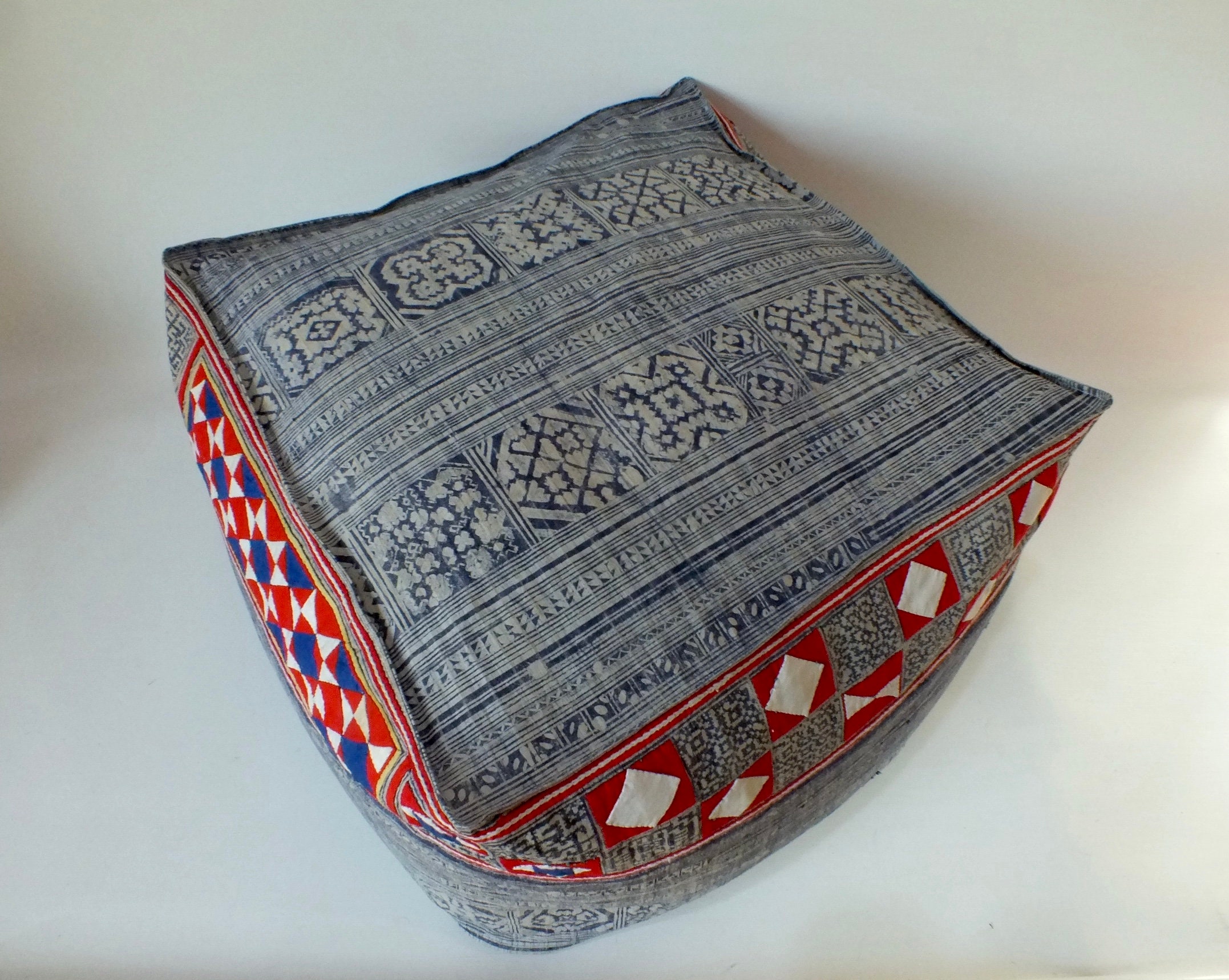 Ottoman Batik Hmong Round Cushions Ottoman Pouf Stool Chair - Etsy UK