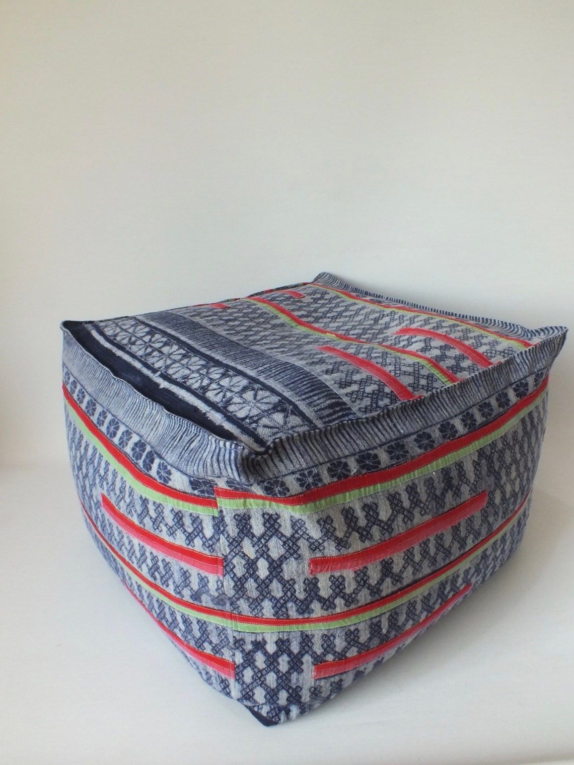 Ottoman Batik Hmong Round Cushions Ottoman Pouf Stool Chair - Etsy