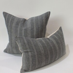 Grey Striped White Linear Pillow Cover Sashimi Decorative Cushion Case ...