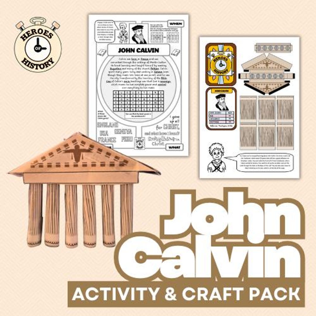 John Calvin Activity Craft Pack for Kids / Church History Crafts - Etsy