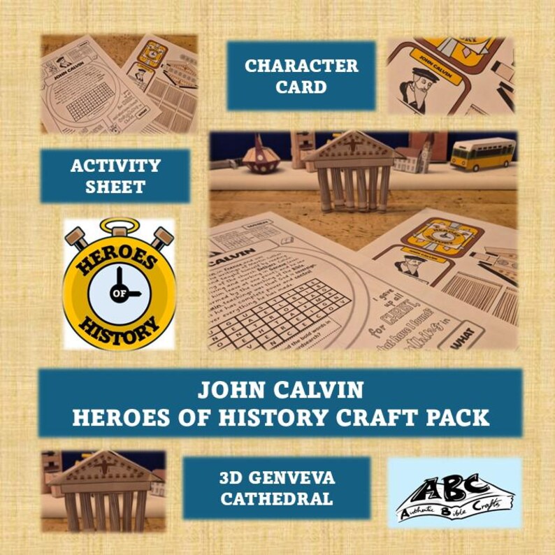 John Calvin Activity Craft Pack for Kids / Church History Crafts - Etsy