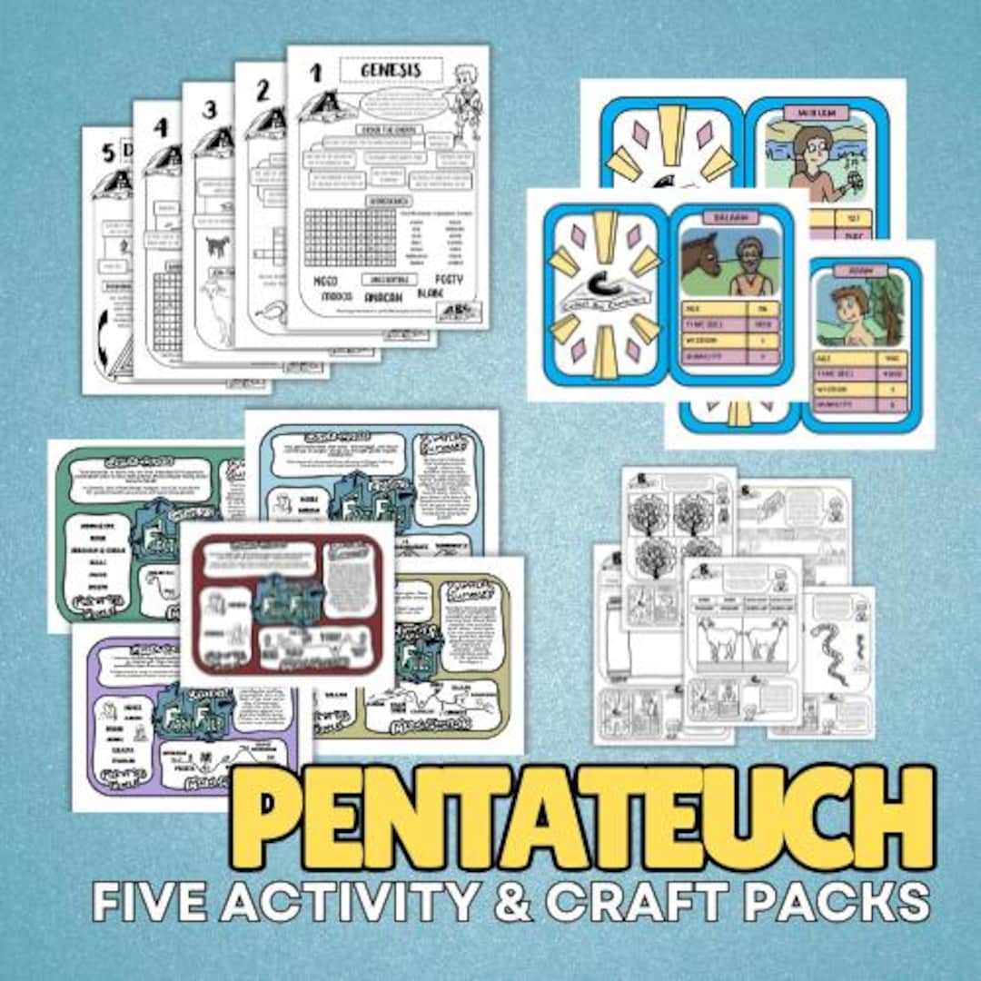 The Pentateuch - Activity & Craft Packs for Kids / Intro to Bible Books ...
