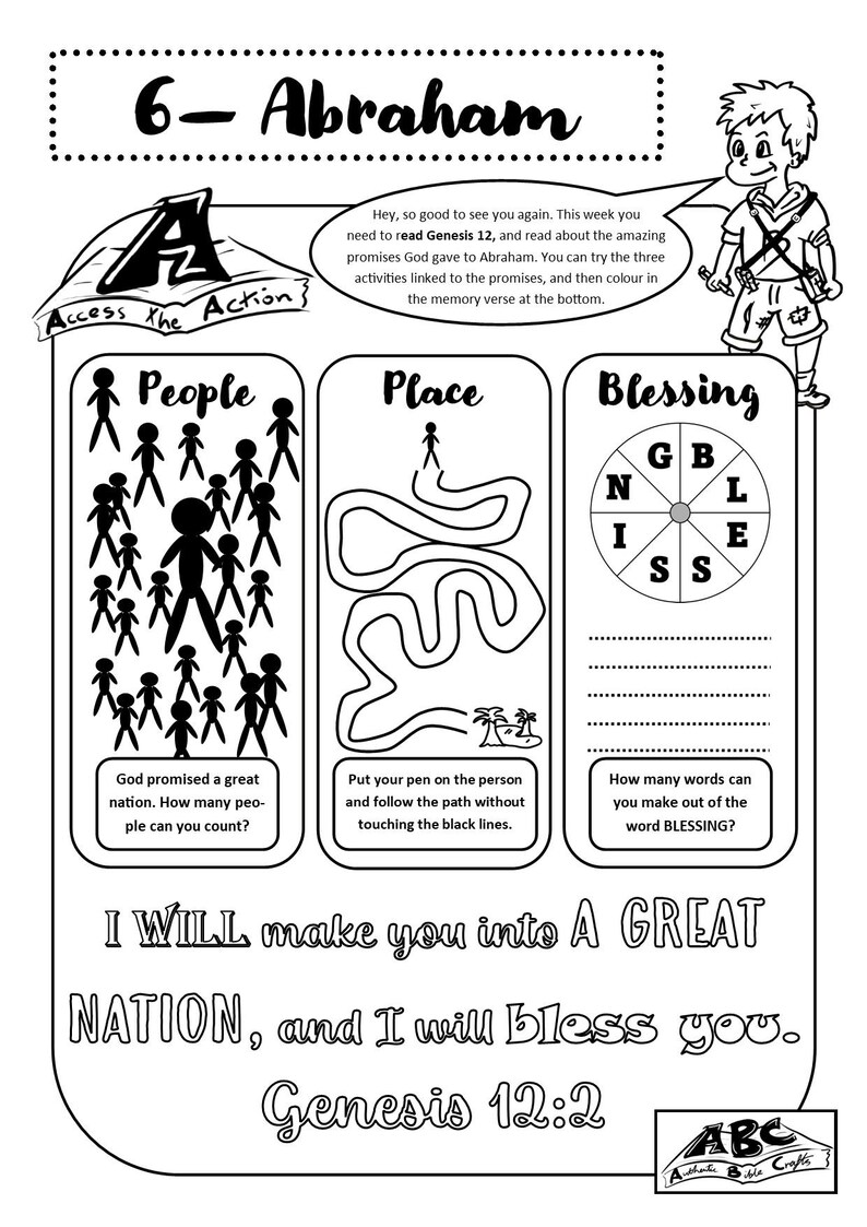 Abraham - Activities & Craft Pack - Etsy