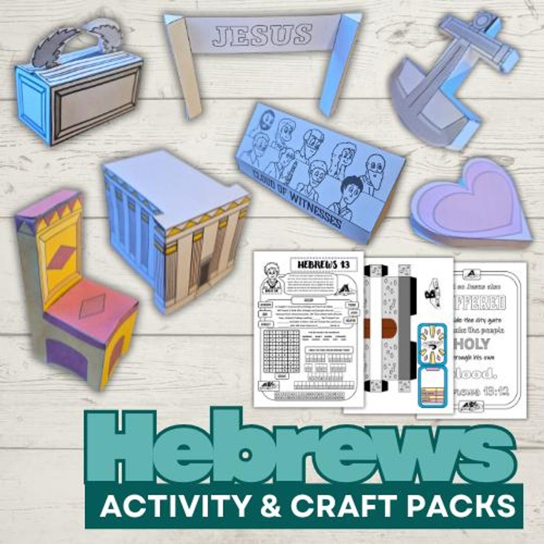 Hebrews Activity and Craft Packs / Kids Bible Worksheets / Memory Verse ...