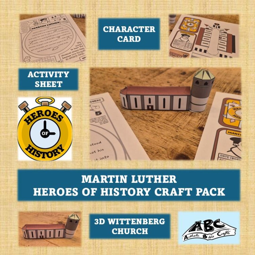 Martin Luther - Heroes of History Activity Craft Pack - Etsy