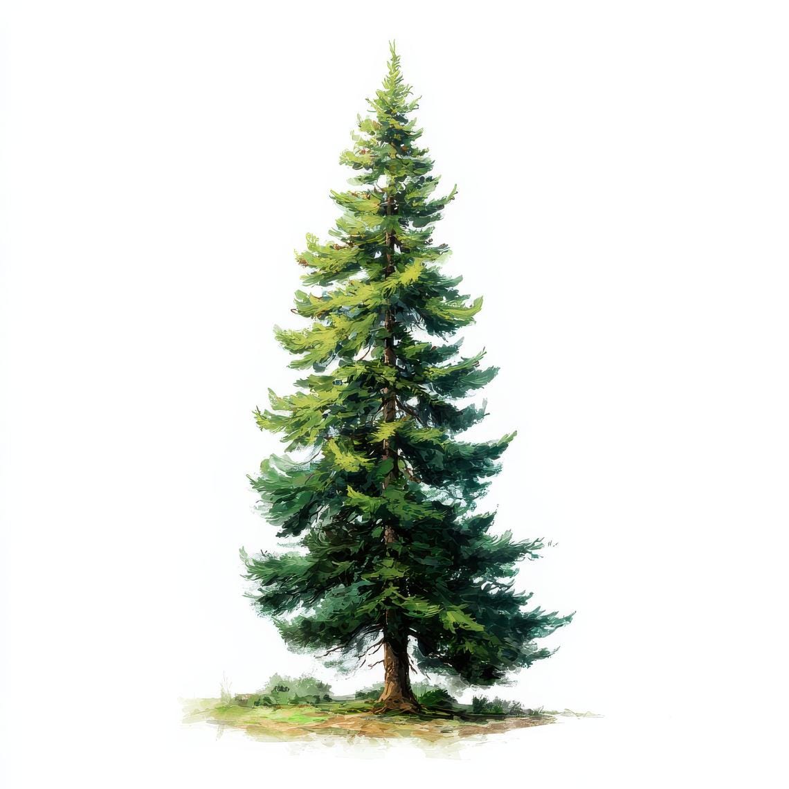 25 Watercolor Pine Tree Winter Clipart, Pine Trees Clipart, Snowy ...