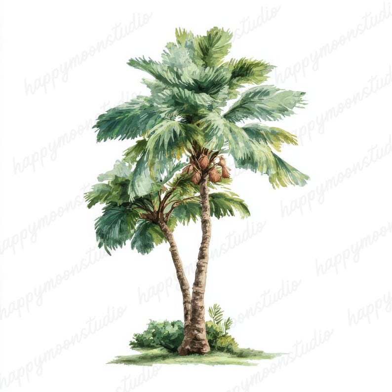 30 Watercolor Palm Tree Clipart, Palm Trees, Palm Tree JPG, Tropical ...