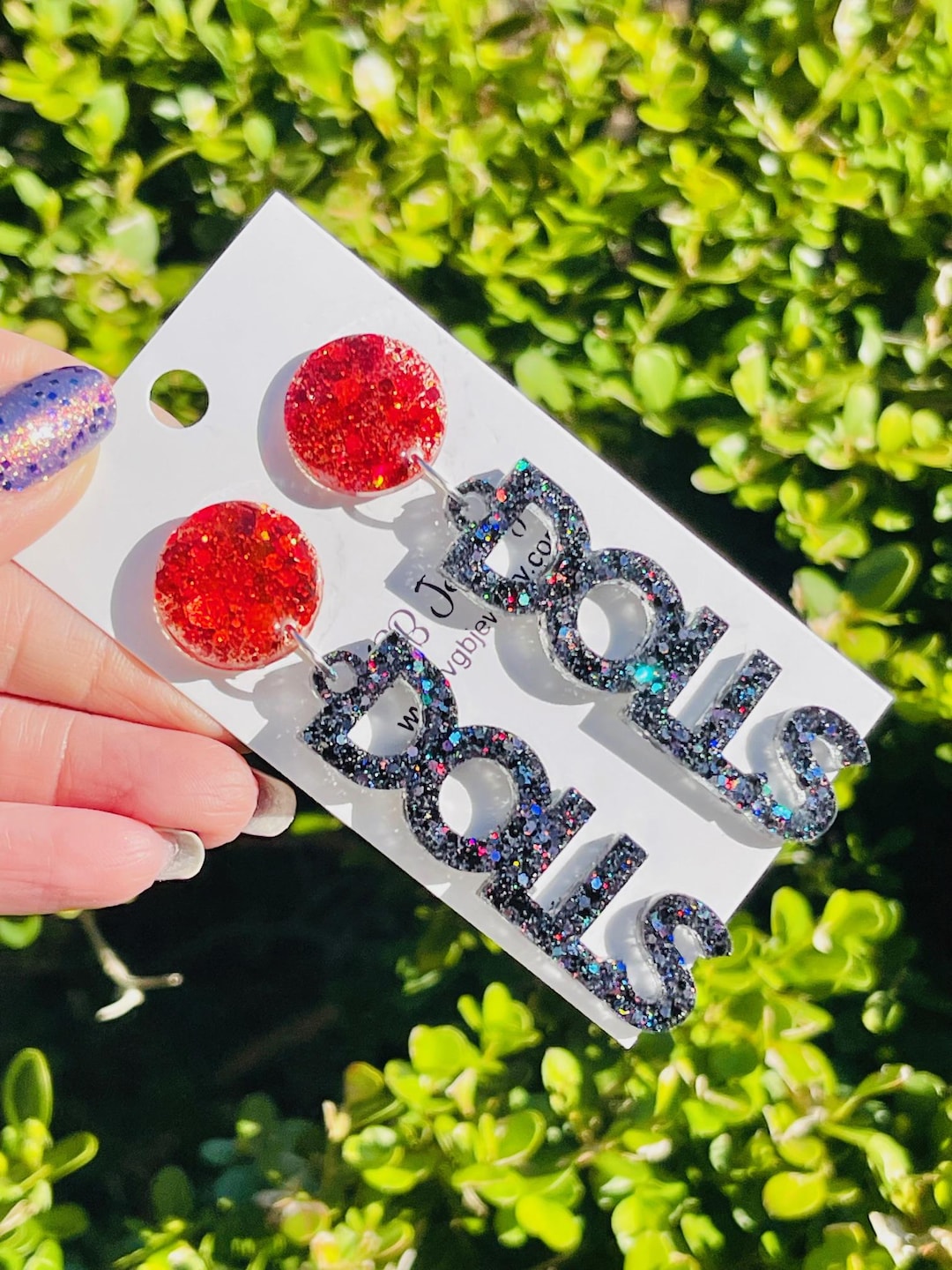 Dolls Glitter Resin Word Earrings - Drill Team/dance Team Handmade ...