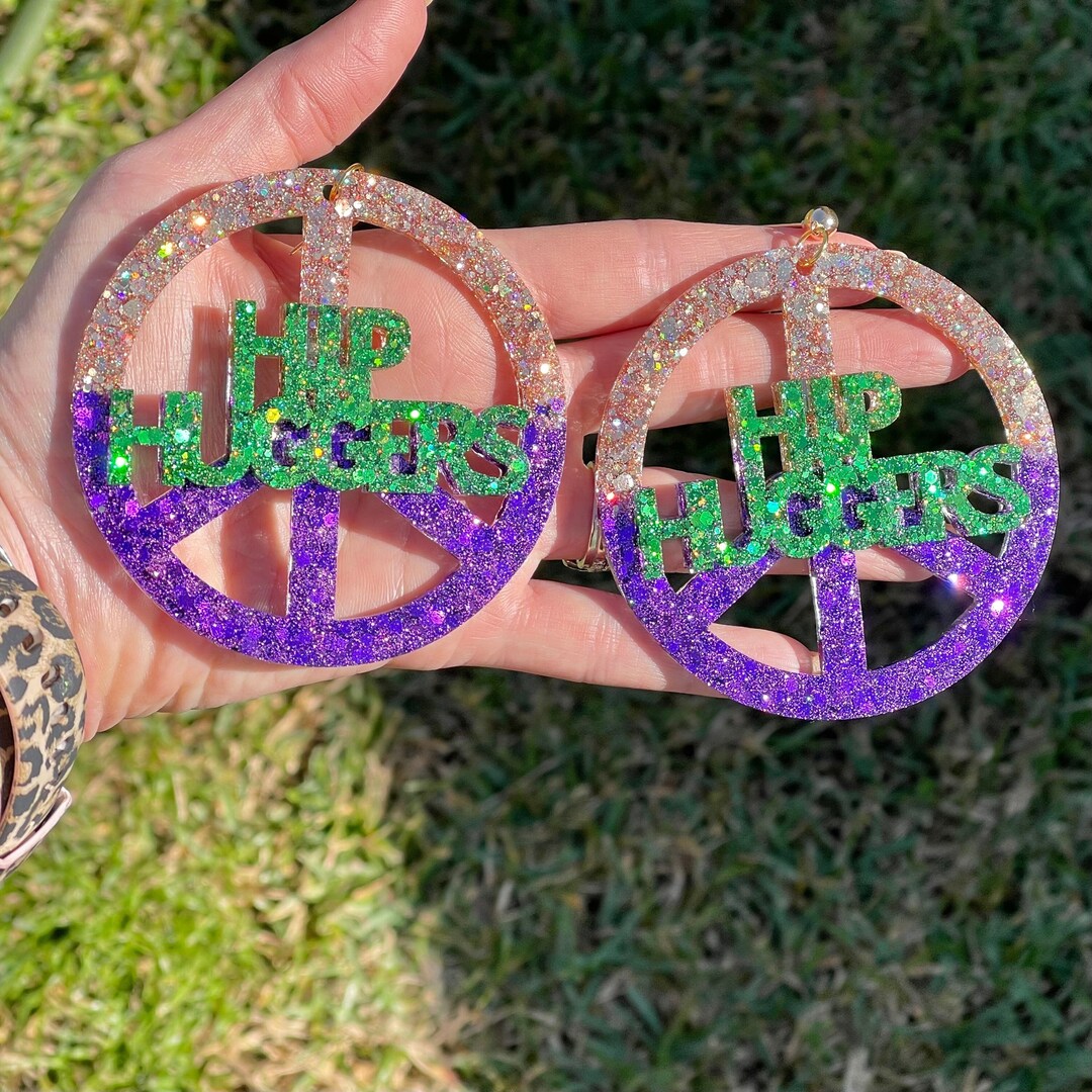 Hip Hugger Peace Sign, Double Layer Earrings - Handmade Jewelry - Etsy