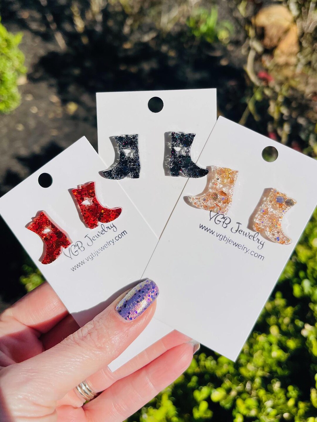 Drill Team Boot Studs- Rodeo Resin Earrings - Handcrafted - Custom ...