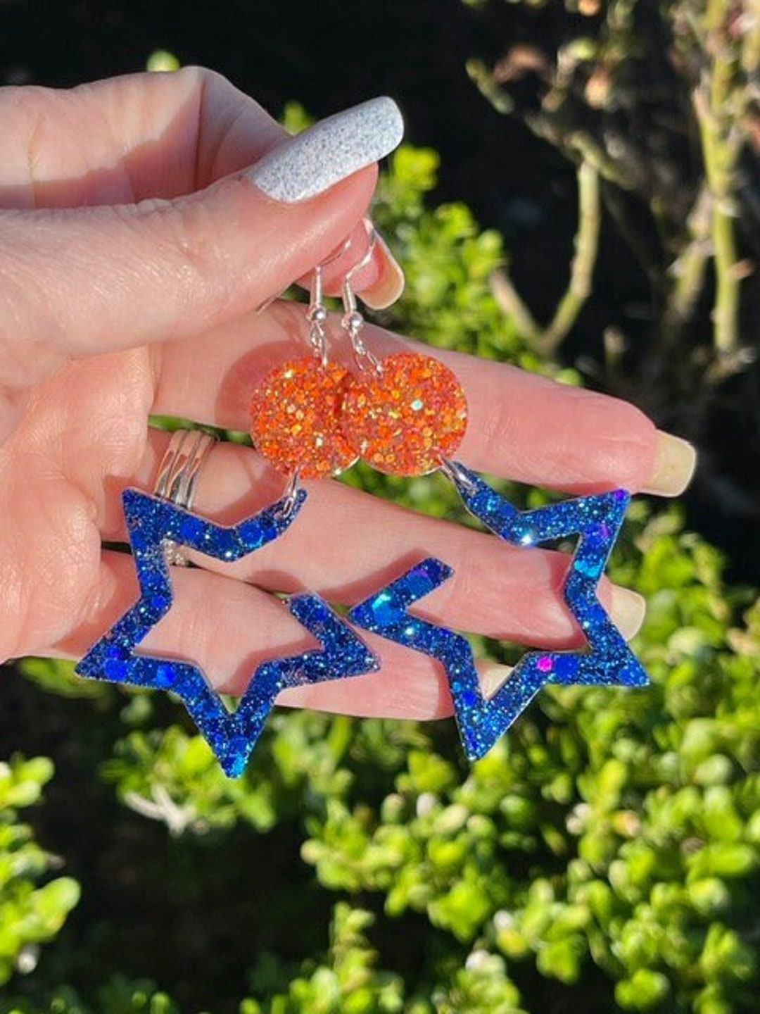Star Dangle Glitter Resin Earring - Houston Astros Earrings ...