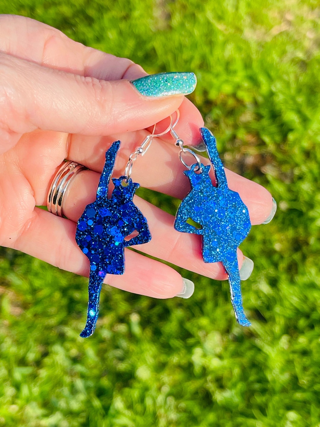 Drill Team Kicker Earrings Dangle and Stud Glitter Resin Earrings ...
