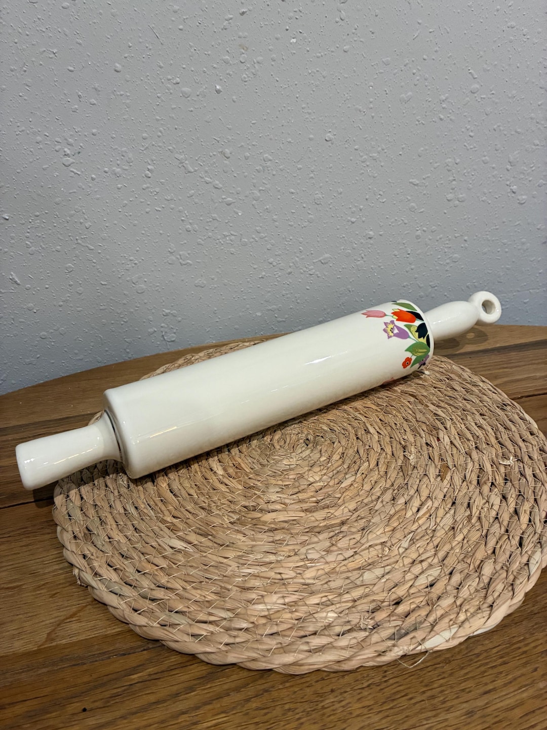 Vintage Ceramic Rolling Pin – Floral Kitchen Decor – Cottagecore ...
