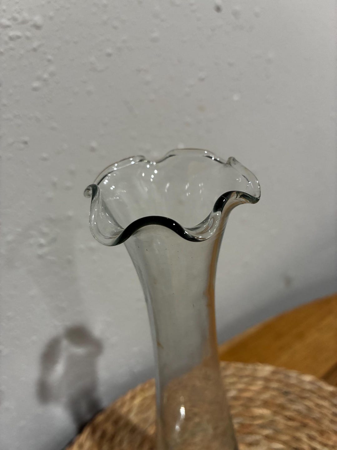 Vintage Clear Glass Bud Vase | Tall Fluted Glass Vase 10" - Etsy