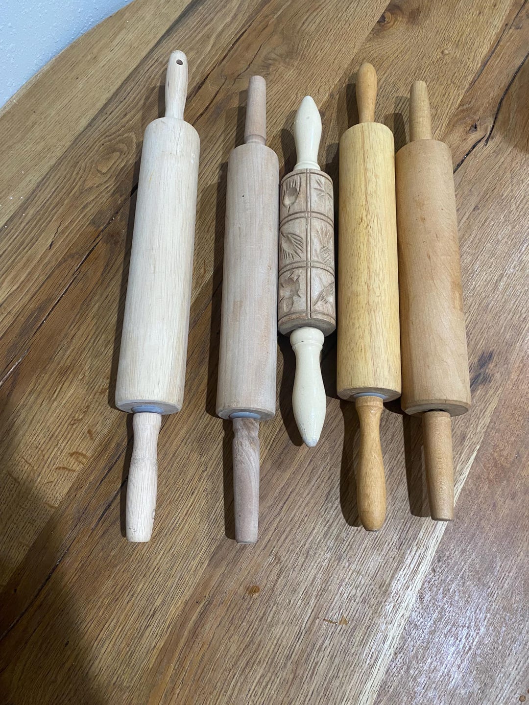Vintage Wooden Rolling Pin Collection – Set of 5 (rustic Farmhouse ...