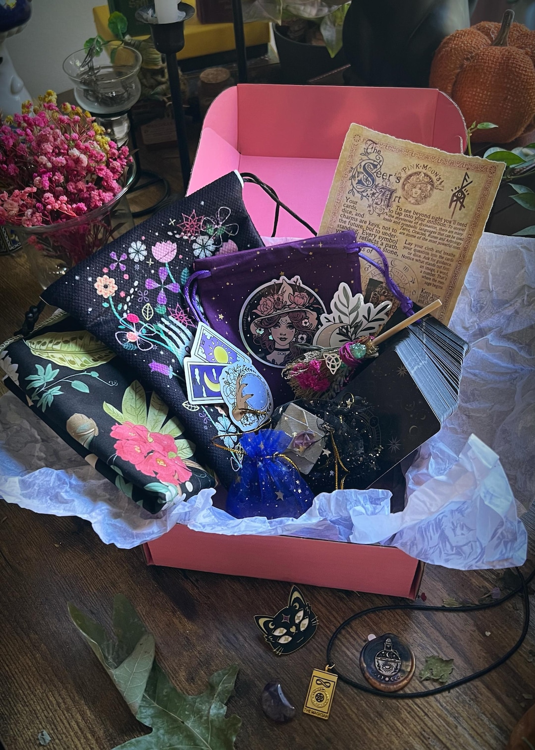 Witchy Divination Box | Tarot Ritual Kit With Tarot Deck, Dice ...