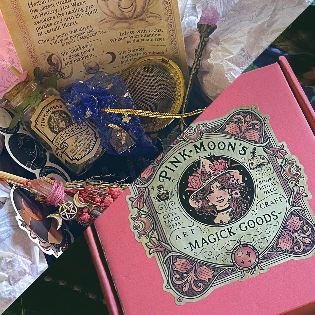 Witchy Tea Gift Box | Herbal Tea Ritual Kit With Crystal Infuser | Self ...