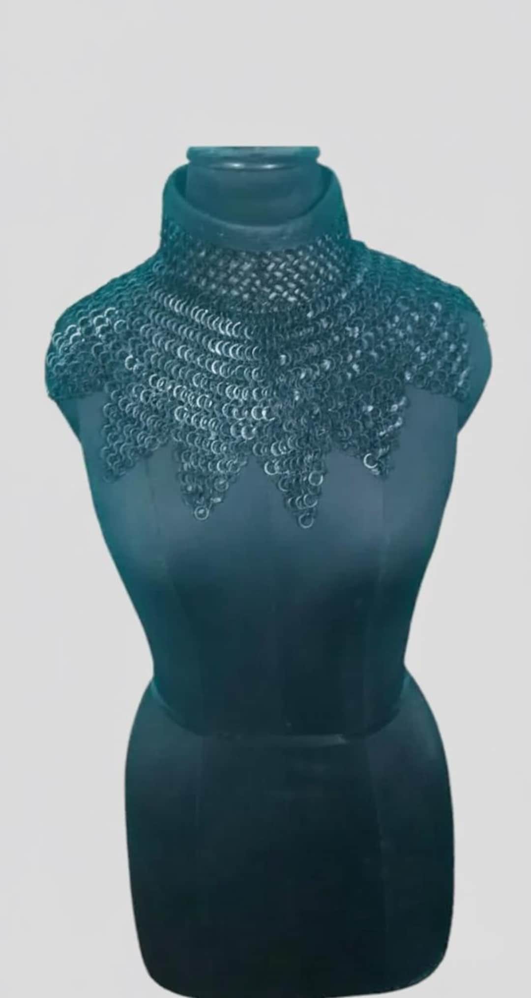 Handmade Chainmail Collar Armor | Medieval Shoulder Cape | LARP ...