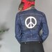Vintage GUESS Jean Jacket Dark Denim Peace Patches Hippie - Etsy