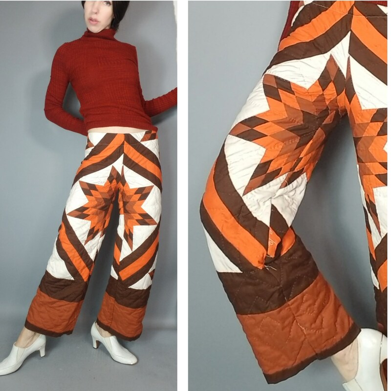 Wide Leg Quilted Pants - Etsy