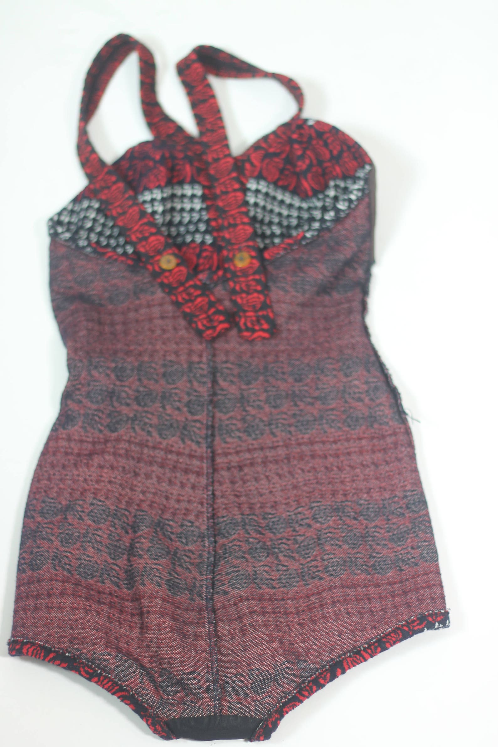 Vintage 60s 70s Knit Bathing Suit Roses One Piece Maillot - Etsy