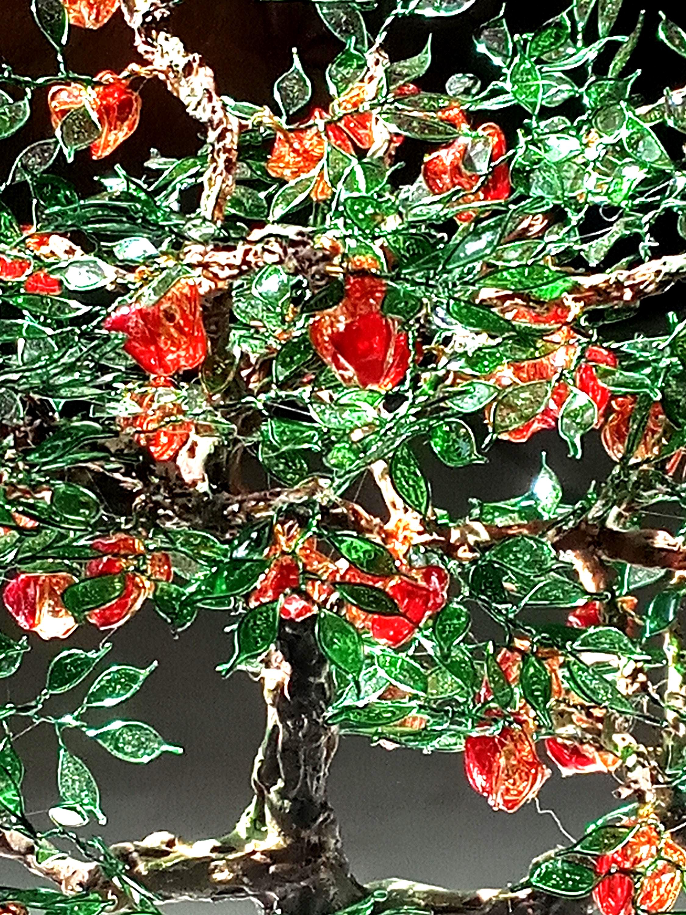 Wire Art Tree "apple Tree" Stained Glass Paints, Sculpture, Unique ...
