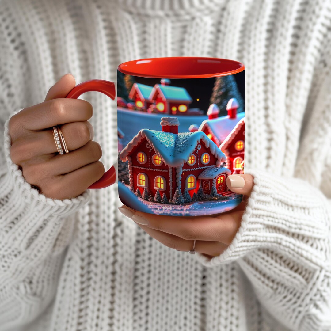 Christmas Gingerbread House Mug: Holiday Hot Cocoa Cup, Winter Tea ...