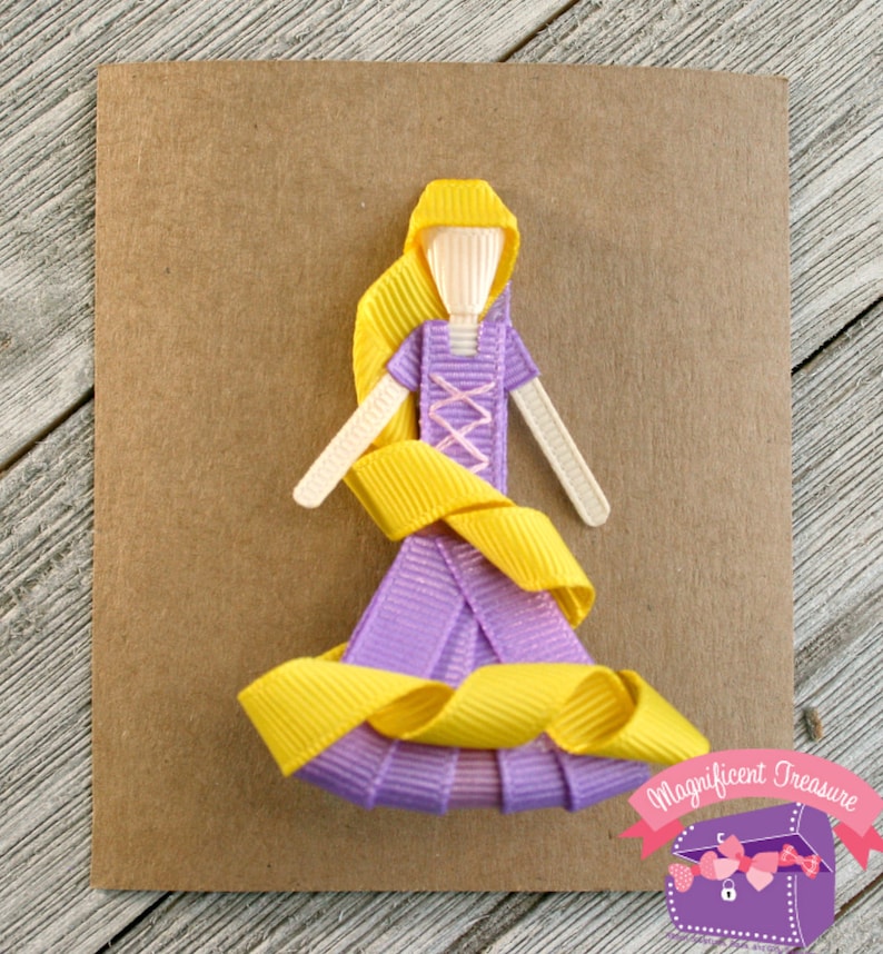 Rapunzel Hair Clip Tangled Hair Bow Rapunzel Ribbon - Etsy