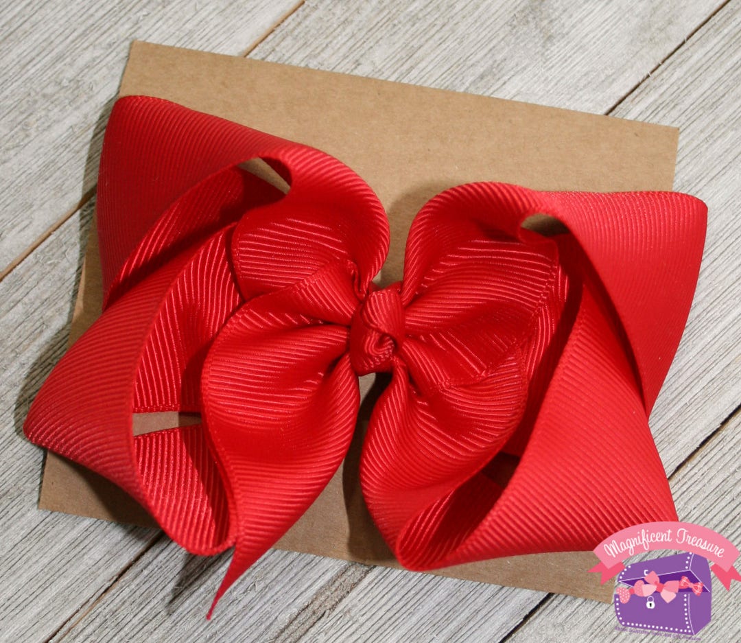 4" Boutique Bow - 4 Inch Basic Bow - You Choose Color - You Choose Clip ...