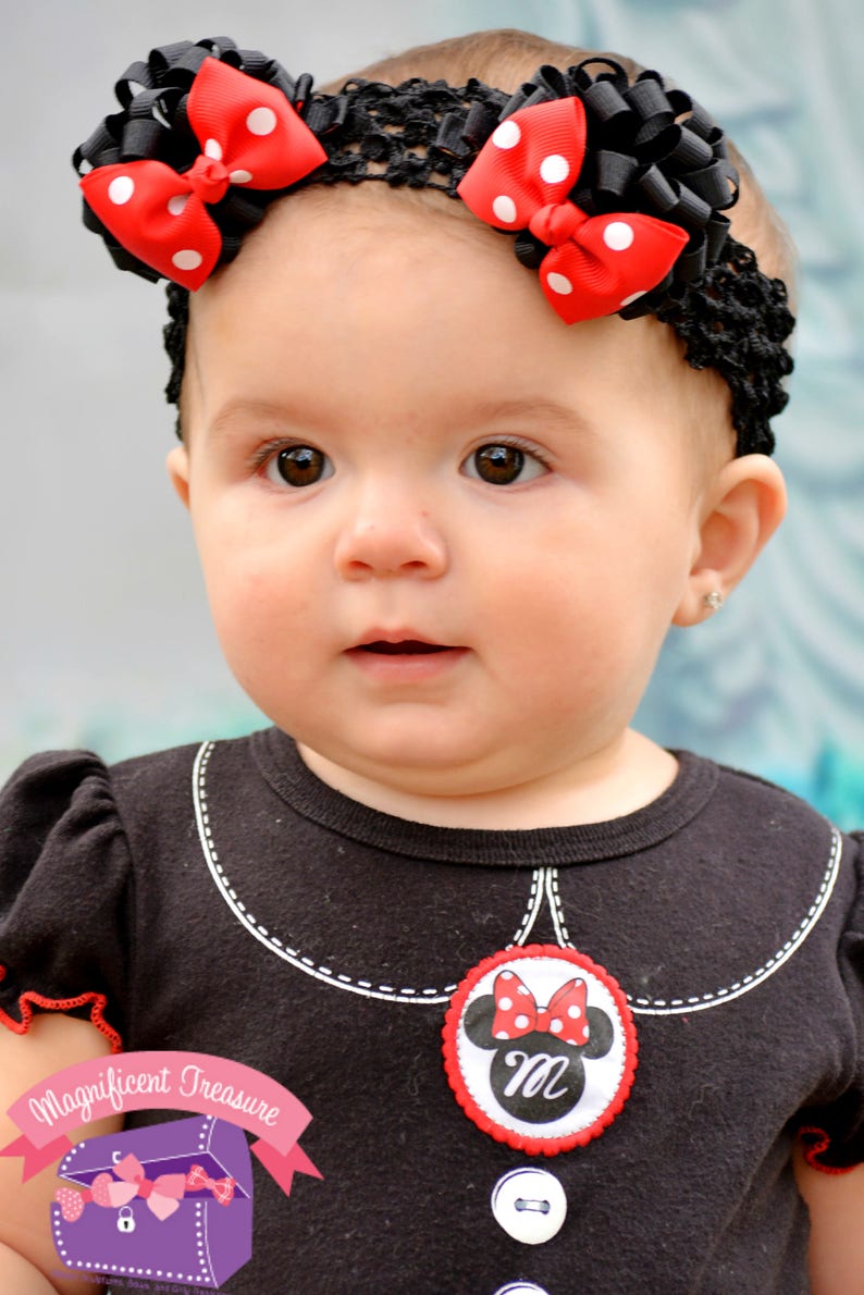 Minnie Mouse Ears on Clips - Optional Soft Headband - Minnie Mouse Hair ...