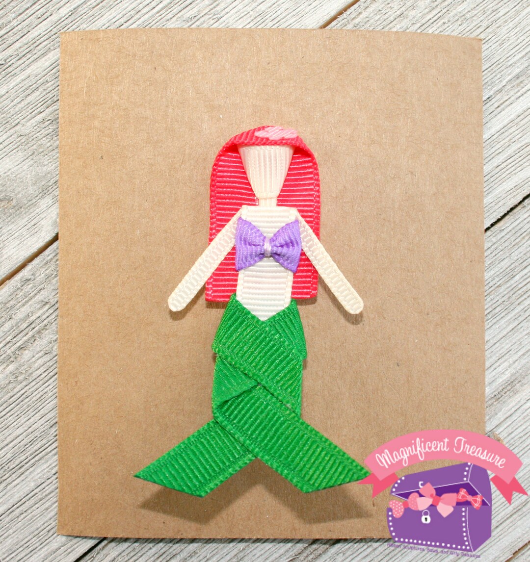 Ariel Hair Clip - Little Mermaid Hair Bow - Mermaid Ribbon Sculpture ...