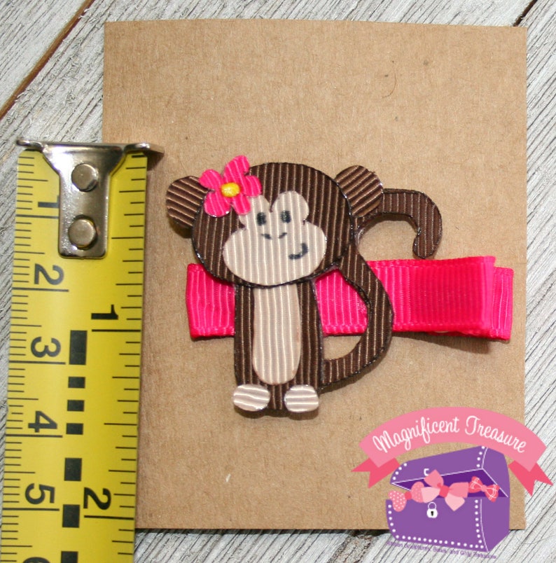 Monkey Hair Clip Monkey Hair Bow Monkey Ribbon Sculpture | Etsy