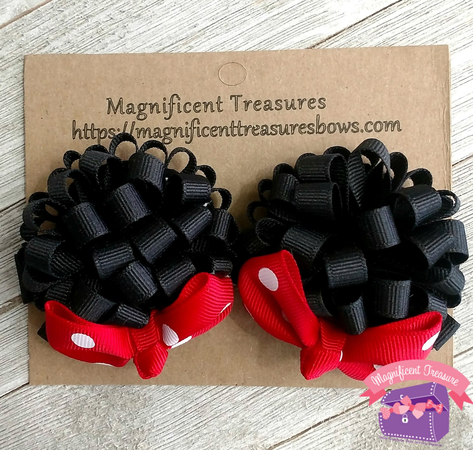 Minnie Mouse Ears on Clips - Optional Soft Headband - Minnie Mouse Hair ...