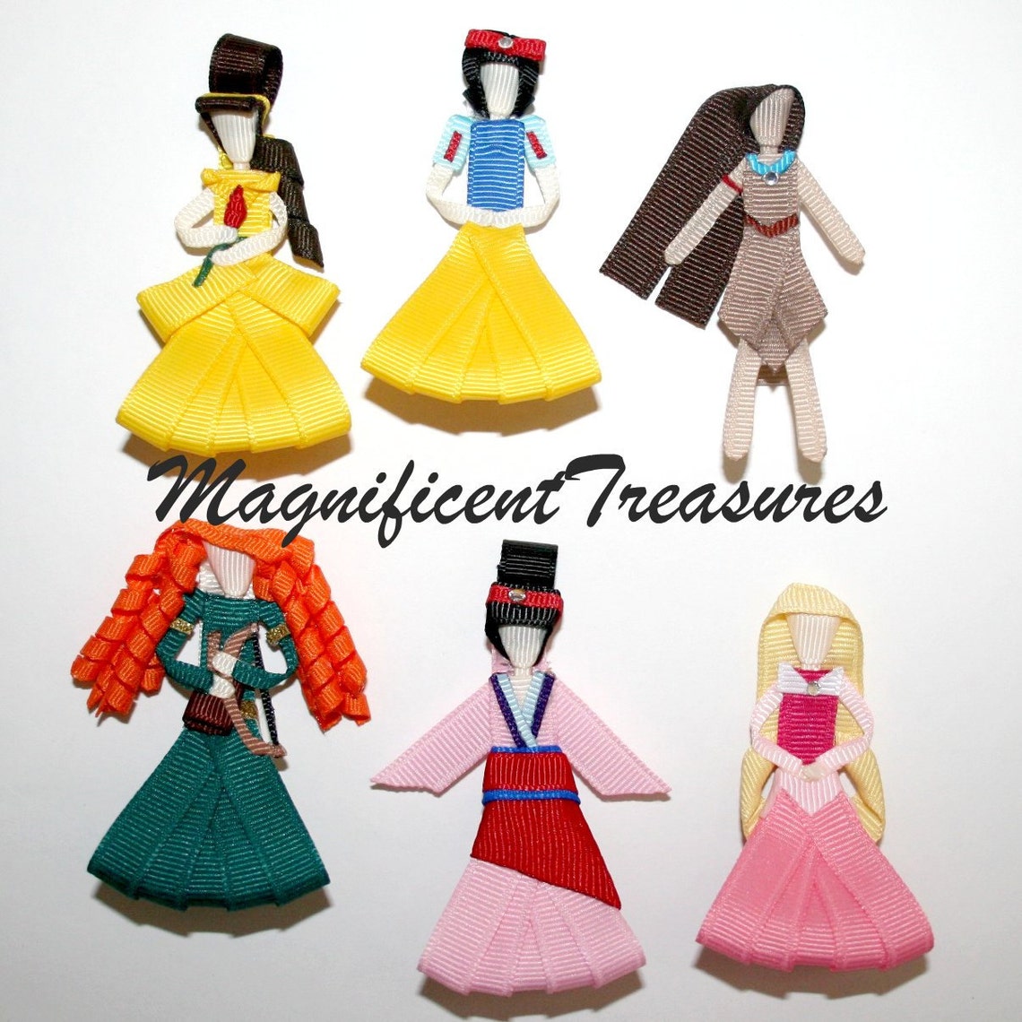 Princess Inspired Ribbon Sculptures Set of 16 Clips - Etsy