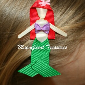 Ariel Hair Clip - Little Mermaid Hair Bow - Mermaid Ribbon Sculpture ...