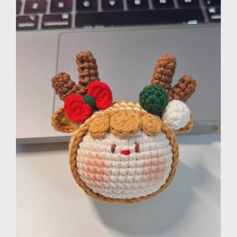 Crochet Christmas Charm Keychain | Handmade Wool Holiday Accessory - Etsy