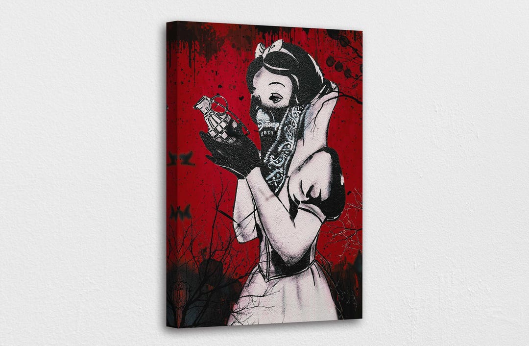 Banksy Snow White Grenade Graffiti Art: Canvas Print or Poster - Etsy