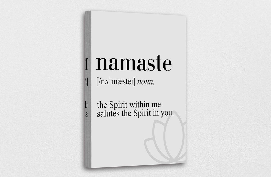 Namaste Definition Art: Yoga Zen Decor, Ready to Hang Canvas or Poster ...