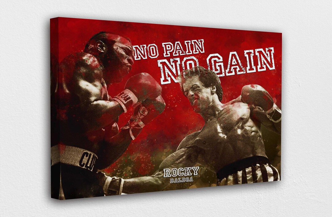 Rocky III Canvas Art: Balboa Vs. Lang - 'no Pain No Gain' - Etsy