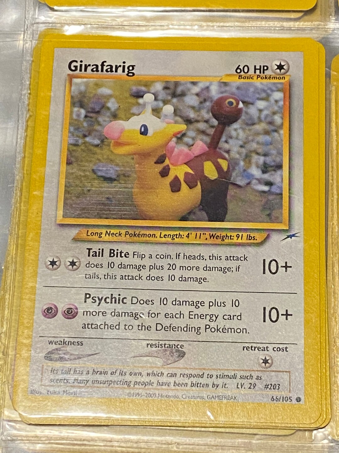 Pokemon Cards Girafarig 66/105 Neo Destiny USED - Etsy