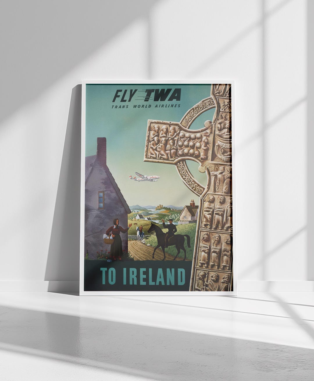 Vintage Ireland Travel Poster: 1950s TWA Irish Countryside Print - Etsy