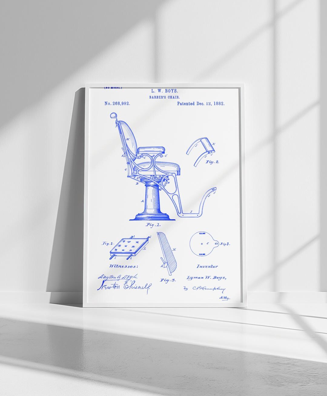 Barbershop Chair Blueprint Art: Industrial Decor, Gift for Barbers - Etsy