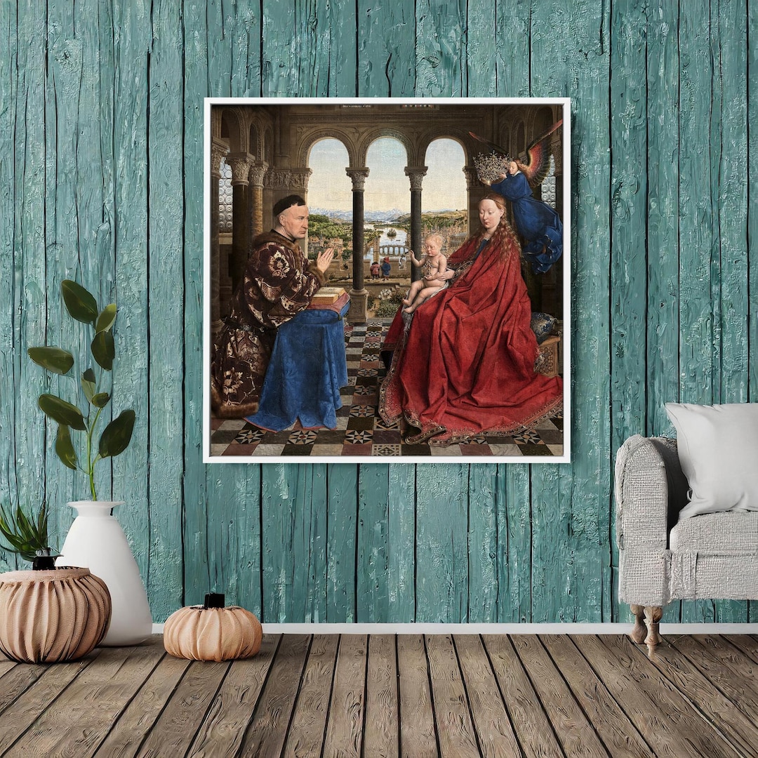 Jan Van Eyck Madonna With Chancellor Rolin Canvas, Northern Renaissance ...