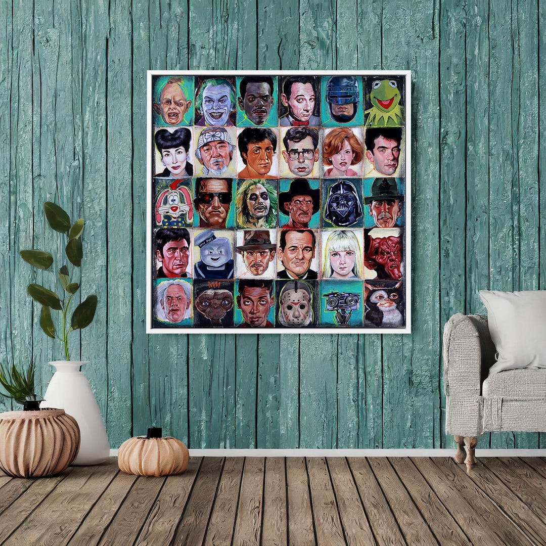 Famous Movie Characters Canvas, Square Film Art Print, Modern Wall ...