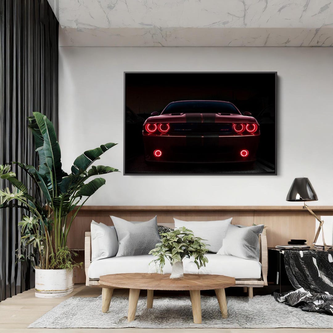 Dodge Challenger SRT Hellcat, Challenger Canvas Wall Art, Supercar Wall ...