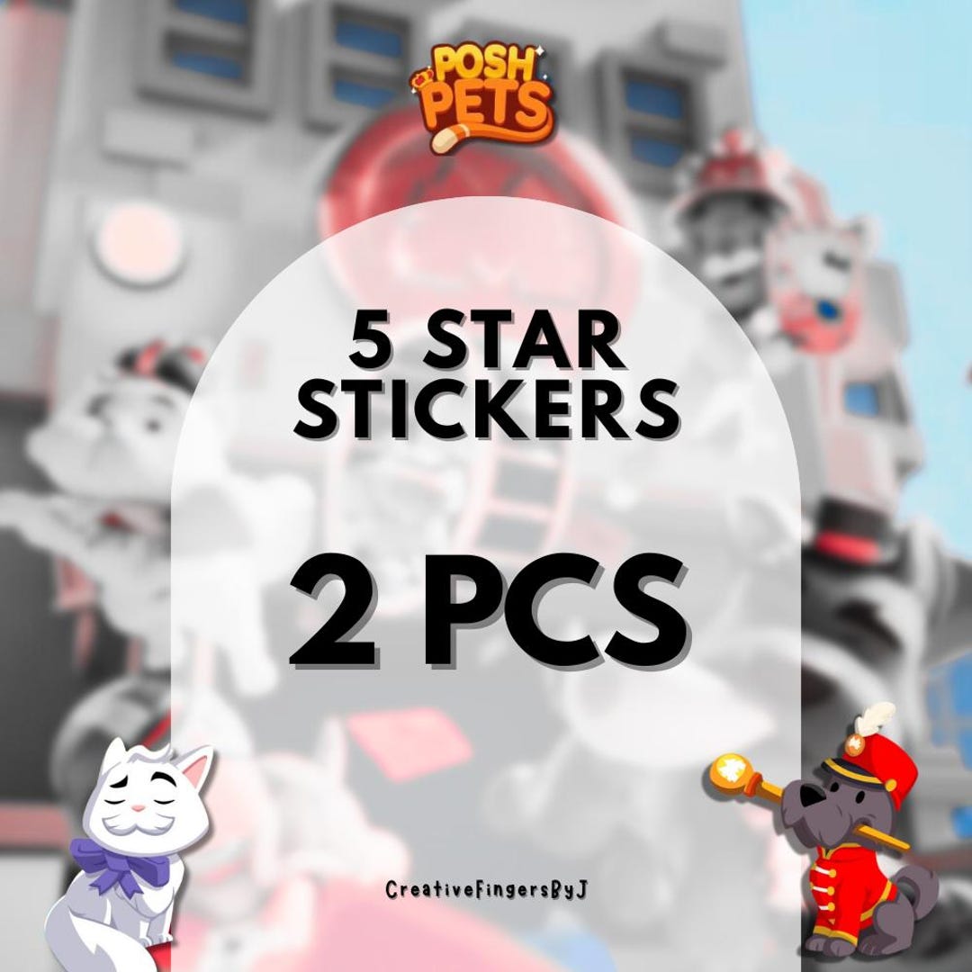 Mono_poly_go 5 Star Sticker Bundle (2 Piece) Posh Pets Album - Etsy